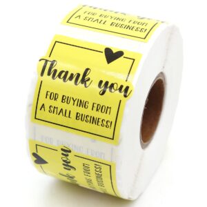 yellow thank you for buying from a small business stickers,thank you stickers,bakeries stickers,handmade stickers,small business stickers, envelopes stickers, gift bags packaging 500 pcs