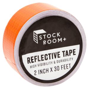 stockroom plus reflective tape - neon orange outdoor reflector safety roll for trailers, warning, signs, stairs, bikes (2 in x 30 ft)