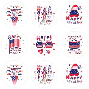 flyab independence day labels sticker,1.5" happy 4th of july stickers, patriotic sticker for candy envelope seals card gift wrap kids classroom fourth of july party favor decorations