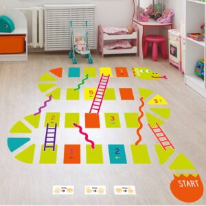 superduo cartoon lattice floor decal digital brain puzzle games kitchen room floor decor number hopscotch footprint floor sticker track ladder number games sticker for kids room classroom nursery