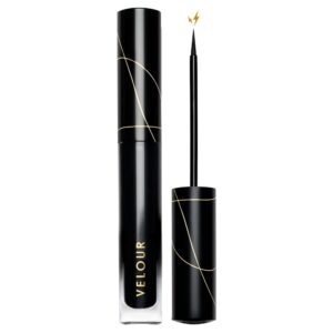 velour magnetic lash & go eyeliner - fine tip liquid magnetic eyeliner + lash glue hybrid for magnetic eyelashes & false lashes - 2-in-1 self adhesive eyeliner for magnetic lashes - 3.5 ml (black)