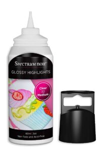 spectrum noir sn-glhi-cl60 glossy highlights clear 3d medium-dries to a hard, protective finish-60ml bottle