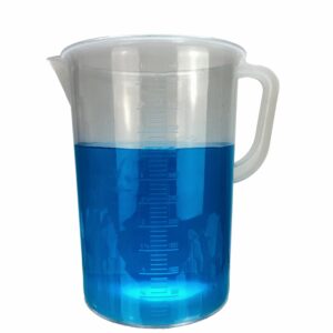 tn lab beaker pitcher measuring cup ultra-strong handle polypropylene plastic graduated 5000ml 5l holds 5.3 quarts 1.25 gallons