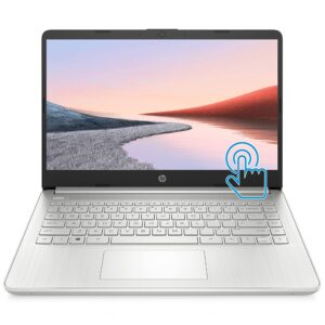 hp premium laptop (2021 latest model), 14" hd touchscreen, amd athlon processor, 8gb ram, 128gb ssd, webcam, hdmi, bluetooth, wi-fi, long battery life, online conferencing, natural silver, win 10