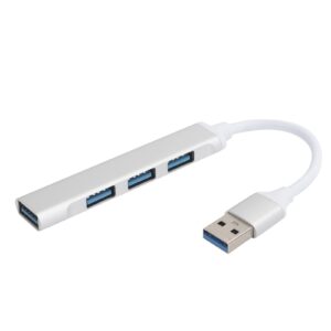 4 port usb3.0 hub, aluminum alloy adapter converter ultrahigh speed splitter support for windows xp/vista/7/8 os x