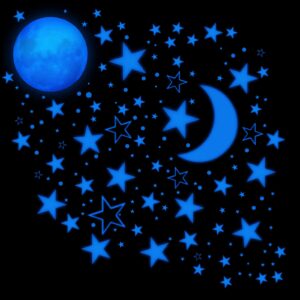 gwhole 1085 pcs glow in the dark stars stickers ceiling wall decals moon stickers for kids nursery bedroom home decorations kids birthday gift