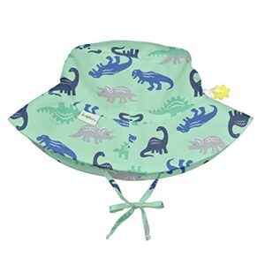 green sprouts i play baby bucket sun protection hat, seafoam simple dino, 0-6 months