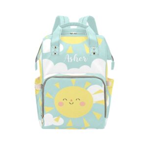 you are my sunshine personalized diaper bag backpack tote with name,custom travel nappy mommy bag backpack