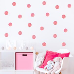 rofarso 120 decals 2.2'' pink polka dots wall decals stickers diy removable peel & stick wall art decorations home decor for nursery bedroom living room playing room