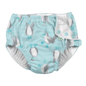 i play boys reusable absorbent baby swim diapers light aqua blue-footed boobies 18 months