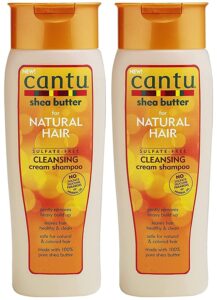 cantu sulfate-free cleansing cream shampoo 2-pack, 27 total fl oz. embrace your curly, coily, or wavy hair.