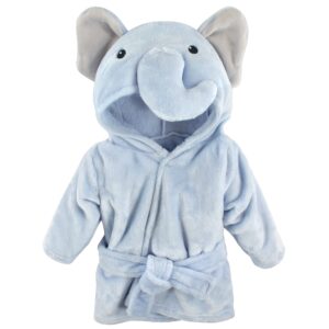 hudson baby baby plush pool and beach robe cover-ups, blue elephant, 18-24 months