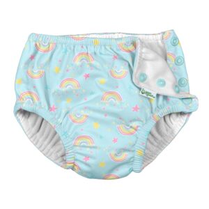 i play girls reusable absorbent baby swim diapers aqua rainbows 6 months