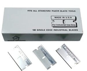 fitall - 100 pack razor blades-replacement razor blades single edge, (100 pack single edge razor blades) made in usa!!