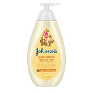 johnson's baby skin nourishing moisture baby body wash with shea & cocoa butter, hypoallergenic & tear free baby bath wash, paraben-, dye-, sulfate & phthalate-free, 20.3 fl. oz