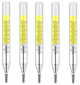 5 pcs glass thermometer mercury free clinic thermometer traditional thermometer dual scale mercury free c&f 5pk