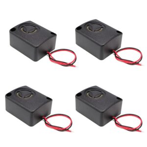 shanghj 4pcs 110db electronic black mini piezo alarm siren dc 12v insurance antitheft highdecibel square shell active buzzer alarm for car safes