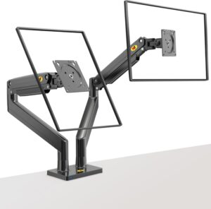 nb north bayou dual monitor arm full motion swivel monitor mount with gas spring for 22''-32'' monitors with load capacity from 4.4~30lbs for each arm height adjustable monitor stand g32-b