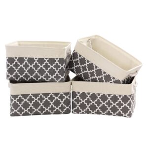 thewarmhome fabric storage bins baskets for organizing,sturdy storage basket w/handles, decorative foldable storage baskets for shelves closet nursery toy