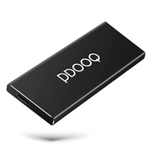 pdooq portable ssd, external ssd read up to 500mb/s & write up to 450mb/s usb 3.1 type-c ultra-slim external solid state drive (250gb)