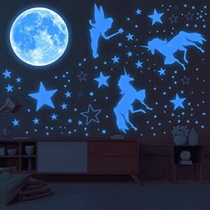 glow stickers in the dark stars moon elfin unicorns dots 1597 pcs set self-adhesive glow in the dark stickers for room ceiling wall decals kids party decoration