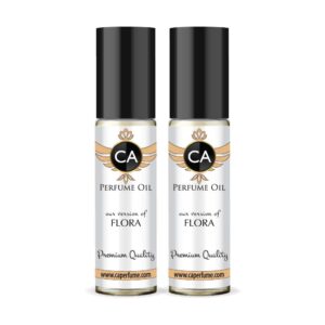 ca perfume impression of flora for women replica fragrance body oil dupes alcohol-free essential aromatherapy sample travel size concentrated long lasting attar roll-on 0.3 fl oz-x2