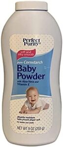 perfect purity (pure and silky smooth) pure cornstarch baby powder with aloe and vitamin e, 9 oz. (pack of 2)