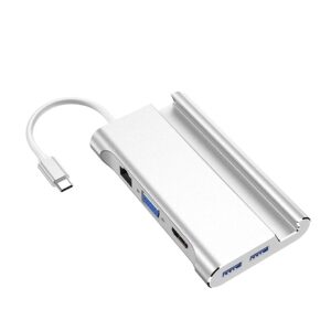 wjccy type-c docking station mobile phone bracket usb splitter hub expands hdmi-compatible + network port + vga + hub