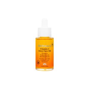 derma e vitamin c glow face oil, facial oil nourishes, brightens and illuminates for a radiant glow, moisturizing face oil with turmeric, seabuckthorn and red raspberry, 1 fl oz