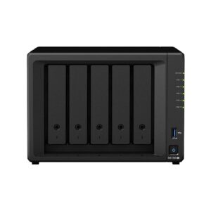 synology diskstation ds1520+ nas server for business with celeron cpu, 8gb ddr4 memory, 1tb m.2 ssd, 20tb hdd, dsm operating system