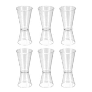 uxcell measuring cup 40ml/20ml pc plastic double head beaker clear for lab kitchen liquids 6pcs