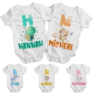 ugly christmas sweater personalized girl boy baby bodysuit gift w/name & initial newborn 6 12 18 24 months clothes