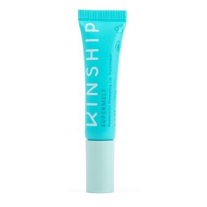 kinship supermelt lip smoothing jelly mask - moisturizing daily lip treatment + hyaluronic acid - hydrating + exfoliating lip gloss - soft + plump - quick melting balm - soothe dry lips (.3 oz)