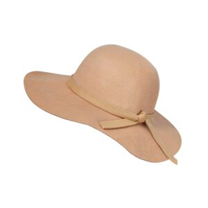 vintage fedora floppy-hat kids girl's wide brim felt bowler-hat for 3-8 years old (camel, 5-9 years)