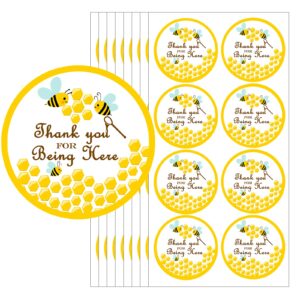 top label thank you for being here honey label,bumble bee baby shower favor stickers,2 inch 160 pcs per pack