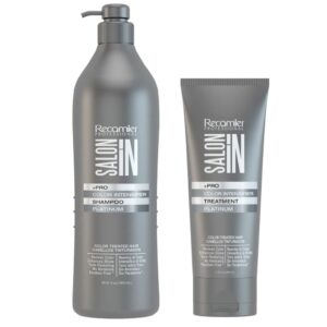 recamier professional salon in +pro color intensifier hair platinum kit shampoo and treatment - kit tratamiento y shampoo intensificador de color platino para cabello