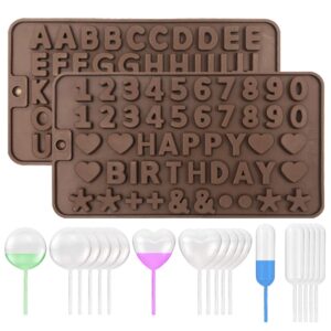 150pcs 4ml squeeze transfer cupcakes pipettes, sourceton silicone letter mold and number chocolate molds with plastic squeeze dropper (rectangular,heart,round shape)