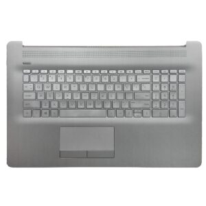 f-hong electronic replacement for hp 17t-by 17z-ca 17-by 17-ca laptop upper case palmrest keyboard touchpad assembly part with odd l92785-001 top cover sliver 2020 year, silver, 17.3 inch