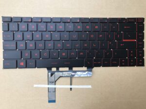 original new for msi gf65 thin 9sd-252 15.6" gaming laptop keyboard us with backlit red letters