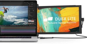 duex mobile pixels lite portable monitor for laptops 12.5" full hd ips screen,usb c ultra portable laptop dual monitor, plug and play,any laptops compatible (grey)