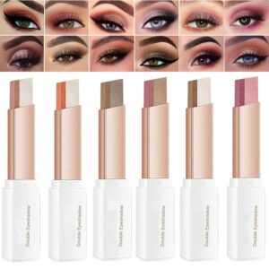 12 colors eye shadow stick makeup, glitter eyeshadow highlighter stick, brilliant eye brightener stick shimmer eye highlighter makeup pencil, double colors gradient highlighter eye brightener