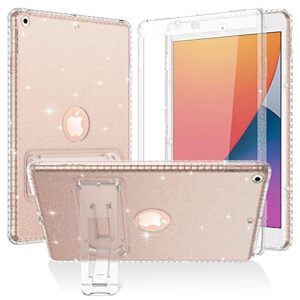 hekodonk slim full-body protective kickstand with built-in screen protector case for ipad 9th/8th/7th gen (10.2" display 2021& 2020 version,fits model model:a2602/ a2603/a2604/a2605/a2270/a2428/a2429)