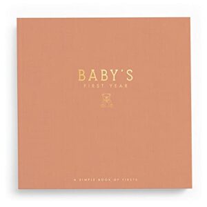 lucy darling baby memory book, luxury baby first year book & photo album for baby boy/girl, keepsake baby books & journals, gender neutral memories & milestone book, pregnancy gift - teddy bears