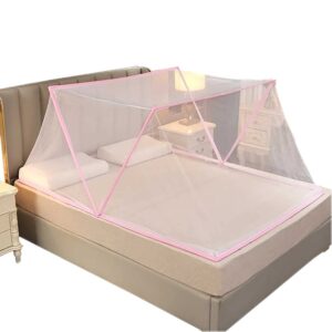 axb mosquito net for bed, foldable mosquito nets folding design for bedroom and outdoor trip,easy to install and wash mosquito nets portable for adults