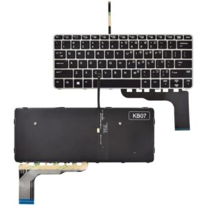 sunmall replacement keyboard with backlit no trackpoint compatible with hp elitebook 725 g3 725 g4 820 g3 820 g4 828 g4 with silver frame us layout