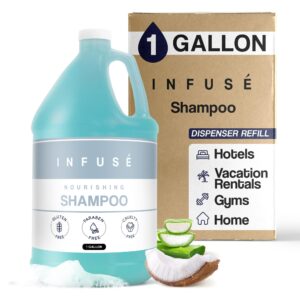 1-shoppe all-in-kit | h2o tropical infuse hotel shampoo | 1 gallon | for hospitality & vacation rentals to refill dispensers | (single gallon)