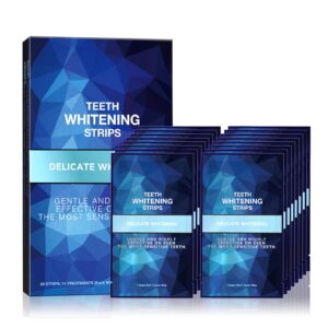 gloridea teeth whitening strips, pack of 28 strips (14 treatments), mint flavor package may vary