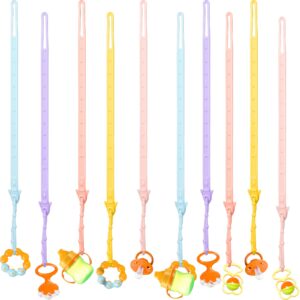 nuanchu 10 pcs toy straps for baby, silicone set pacifier clip, applies to car seat toy, teether toy, high chair, stroller accessories, baby toy clips, cribs, rocking chair