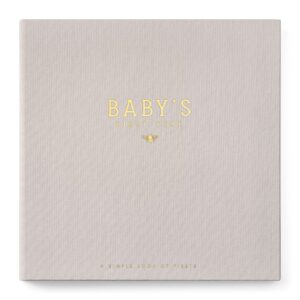 lucy darling baby memory book, luxury baby first year book & photo album for baby boy/girl, keepsake baby books & journals, gender neutral memories & milestone book, pregnancy gift - honey bee