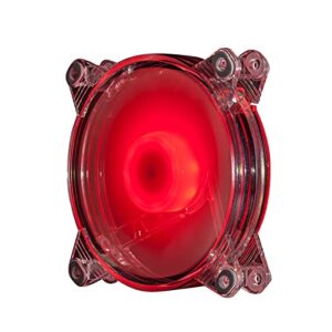 ocuhome 120mm rgb led fan, noiseless heat sink powerful cool led light computer case fast cooling fan for desktop red